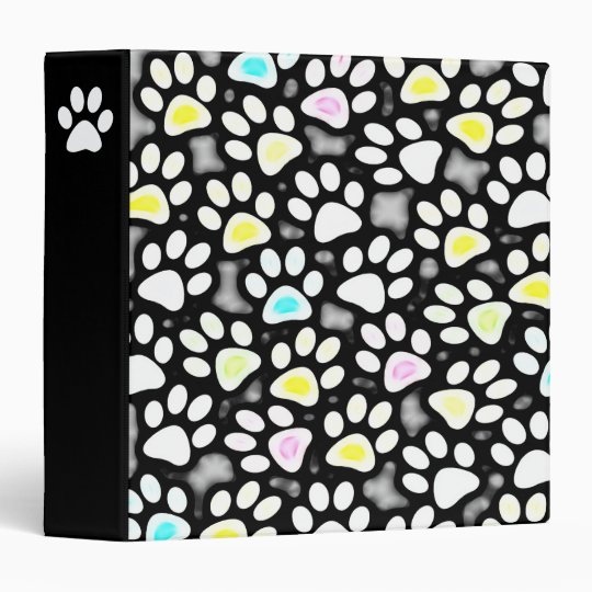 Paw Prints Collage 3 Ring Binder | Zazzle.com
