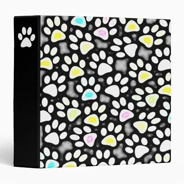 Paw Prints Collage 3 Ring Binder | Zazzle