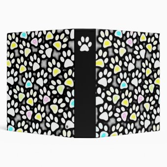 Paw Prints Collage 3 Ring Binder | Zazzle