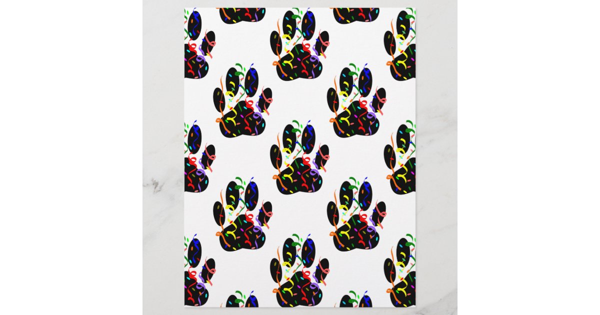 Paw Prints Confetti And Party Streamer Pattern | Zazzle