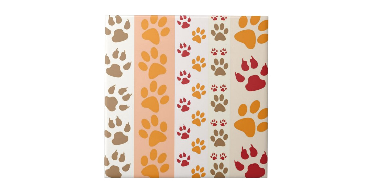 Paw Prints cute Dog Lovers Tile | Zazzle