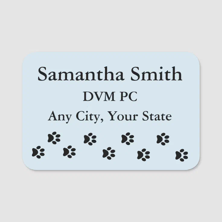 Paw Prints Design Name Tag | Zazzle