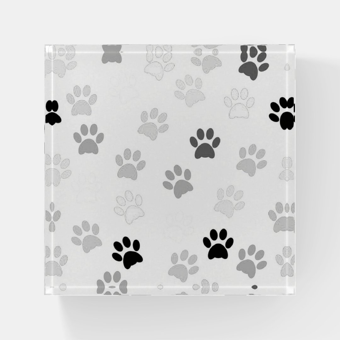 Paw Prints Design Paperweight | Zazzle