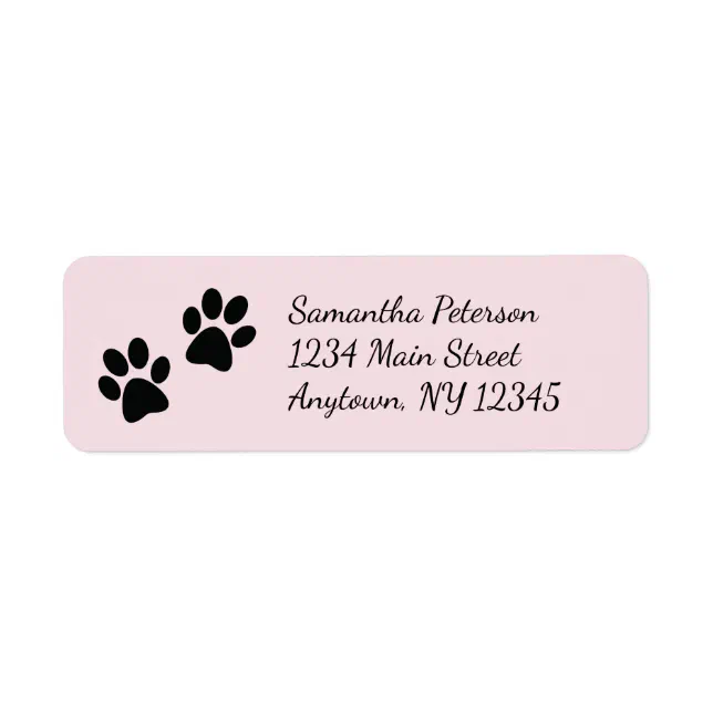Paw Prints Design Return Address Labels | Zazzle