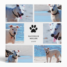 Paw Prints - Dog Photo Collage 3 Ring Binder | Zazzle