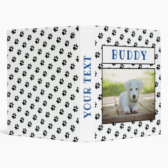 Paw Prints Keepsake Pet Dog Photo Album Binder | Zazzle
