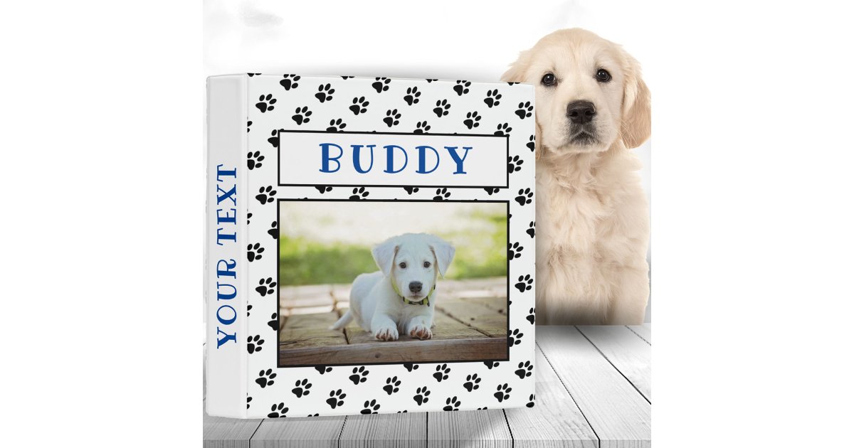 Paw Prints Keepsake Pet Dog Photo Album Binder | Zazzle