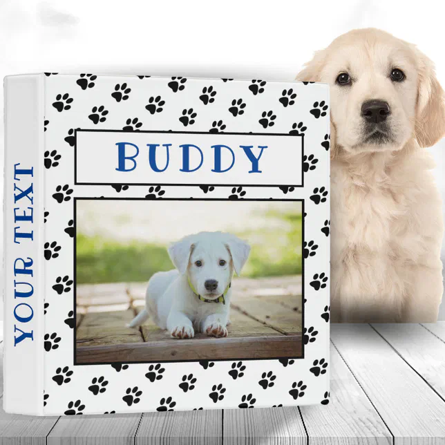 Paw Prints Keepsake Pet Dog Photo Album Binder | Zazzle
