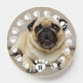 Paw Prints Monogram Custom Personalized Dog Photo PopSocket | Zazzle