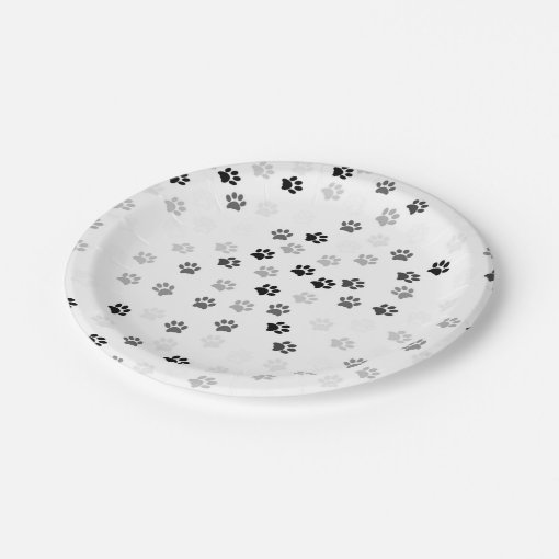 Paw Prints Paper Plates for Dog Lovers | Zazzle