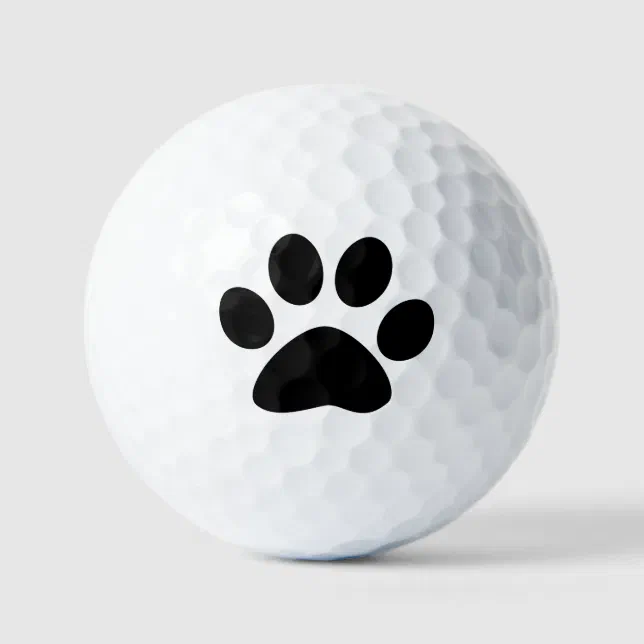 Paw Prints Pattern Custom Cute Black White 2023 Golf Balls | Zazzle
