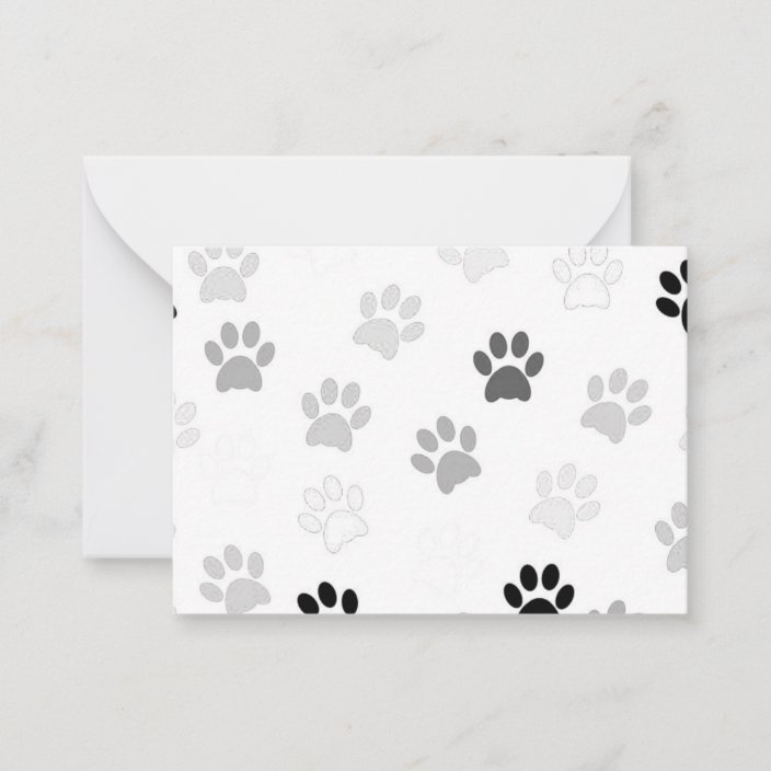 Paw Prints Pattern Note Card | Zazzle.com