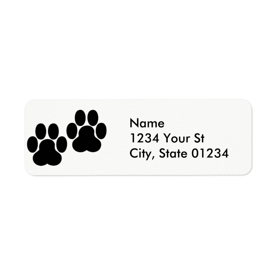 Paw Prints Return Address Labels | Zazzle