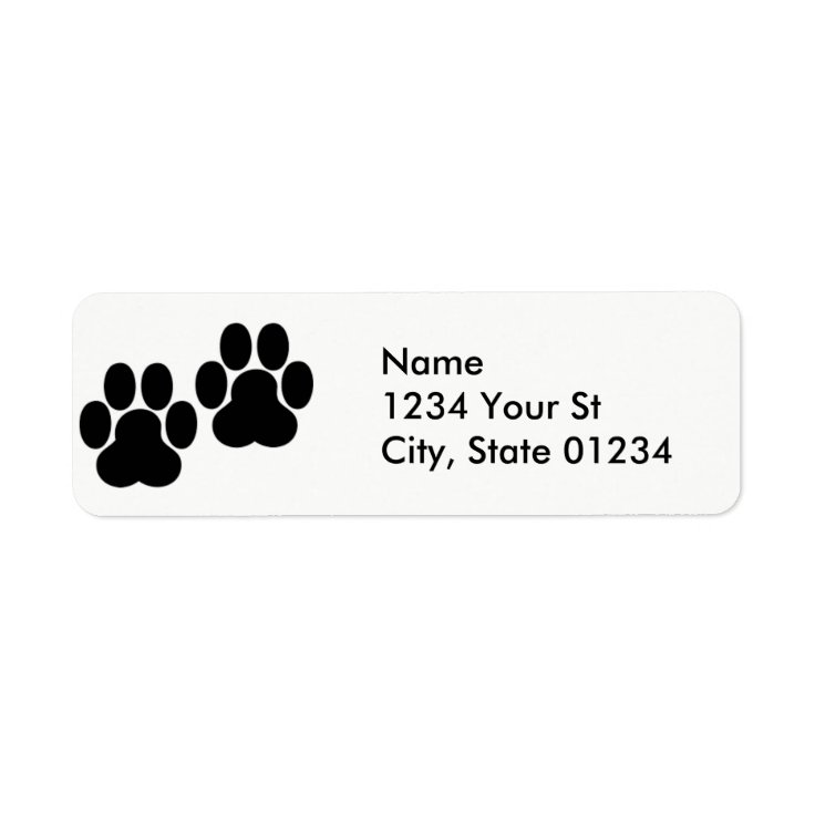 Paw Prints Return Address Labels | Zazzle