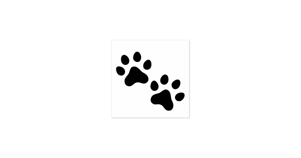 Paw prints rubber stamp | Zazzle