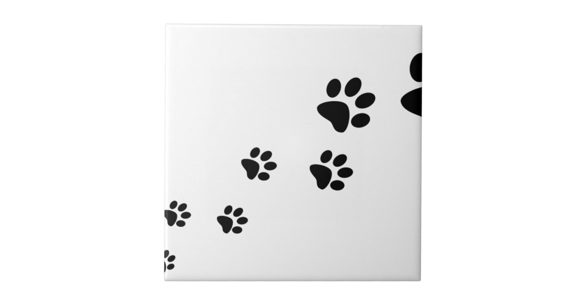 Paw Prints Tile | Zazzle