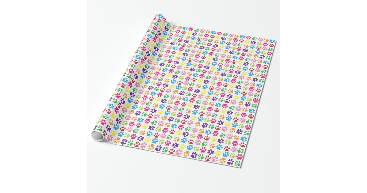 Paw Prints Wrapping Paper | Zazzle