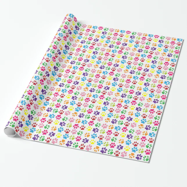 Paw Prints Wrapping Paper | Zazzle