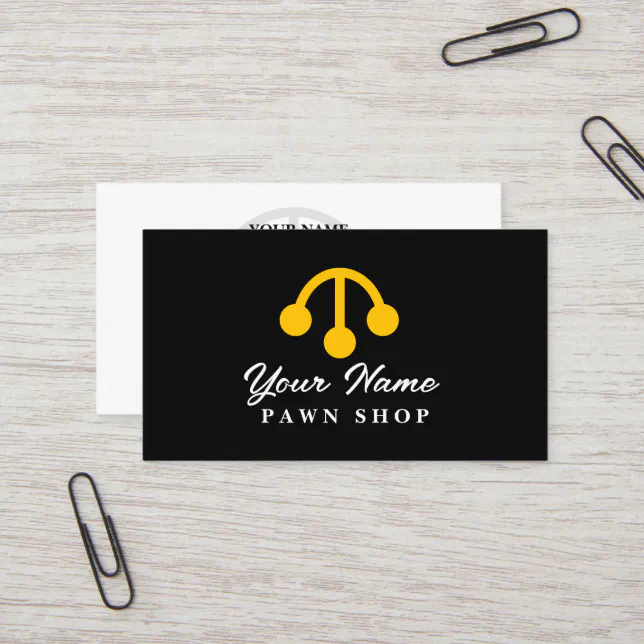 Pawn shop logo symbol business card template | Zazzle