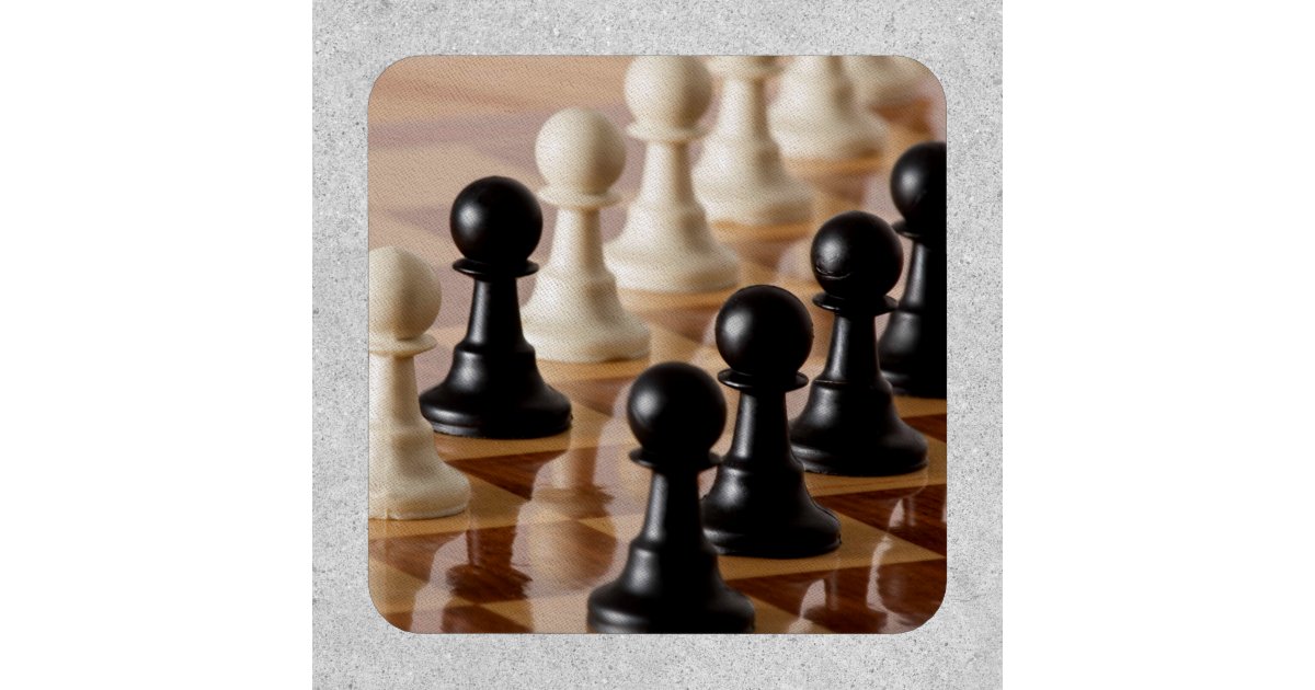 Pawns on Chess Board Patch | Zazzle