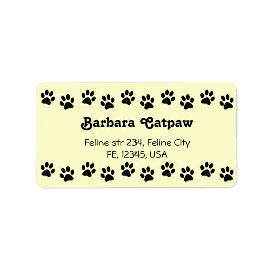 Pawprint custom address lables Paw print Label | Zazzle.com