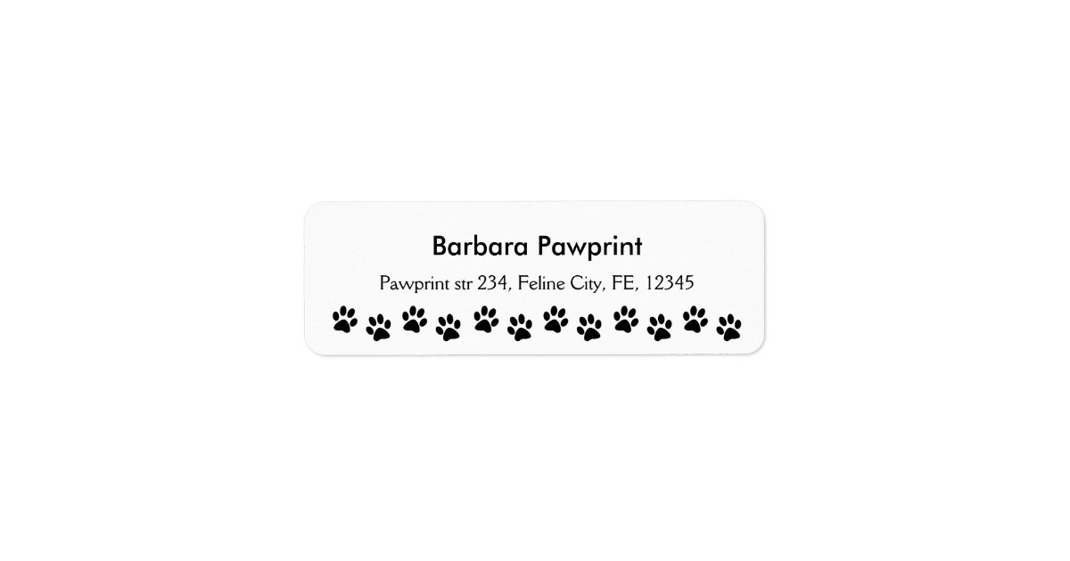 Pawprint custom return address labels Paw print | Zazzle