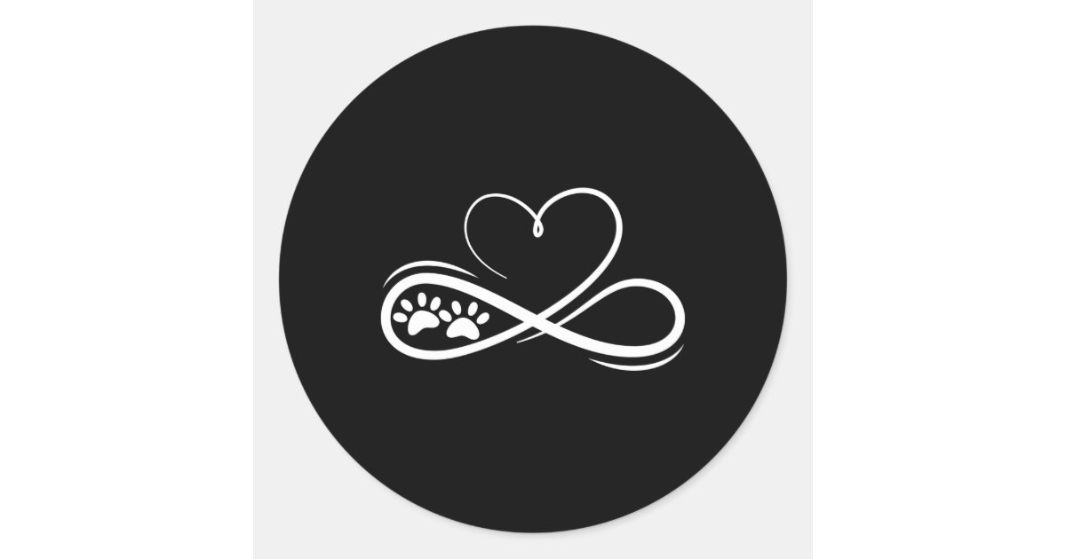 Pawprints Infinite Love He Infinity Symbol Classic Round Sticker | Zazzle