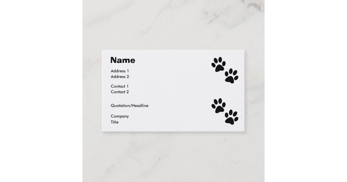 Paws Business Card | Zazzle