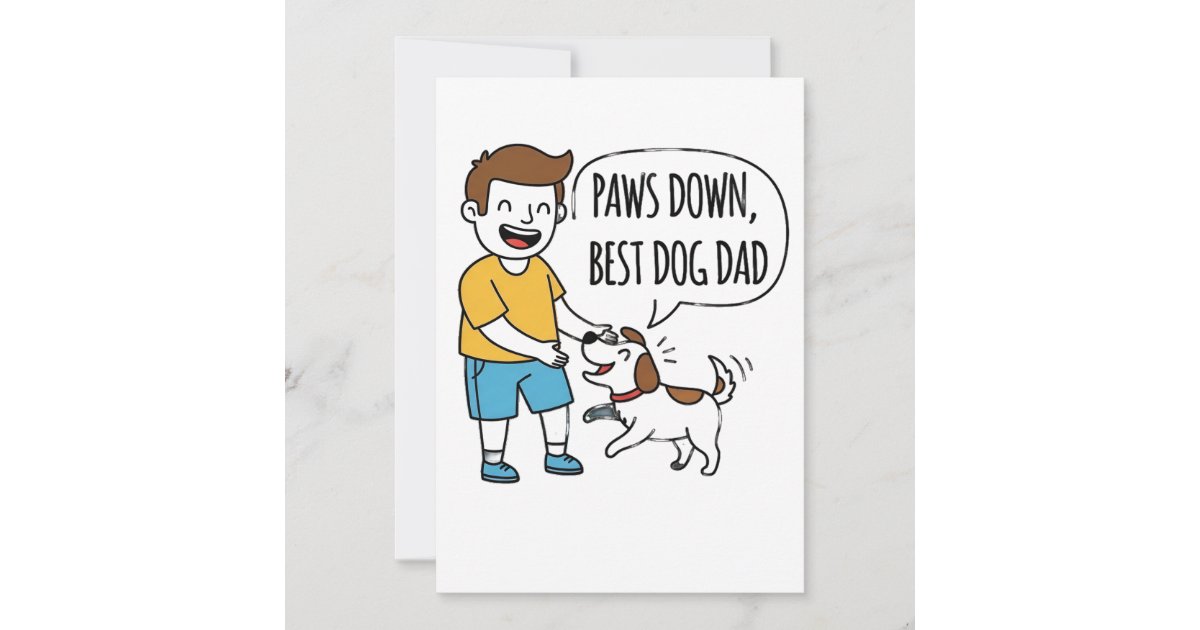 Paws Down, Best Dog Dad Father's Day Invitation | Zazzle