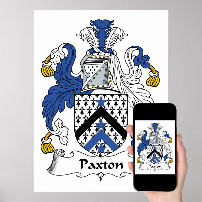 Paxton Family Crest Poster | Zazzle