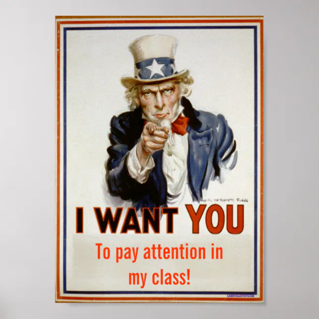 "Pay attention in class" Poster | Zazzle