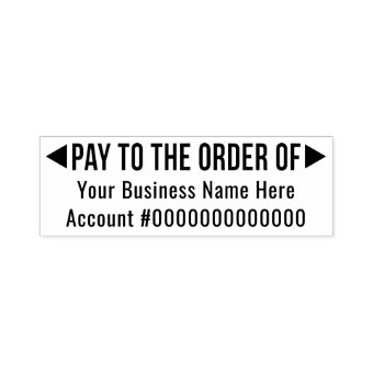 Pay to the Order Of Basic Office or Business Bank Self-inking Stamp ...