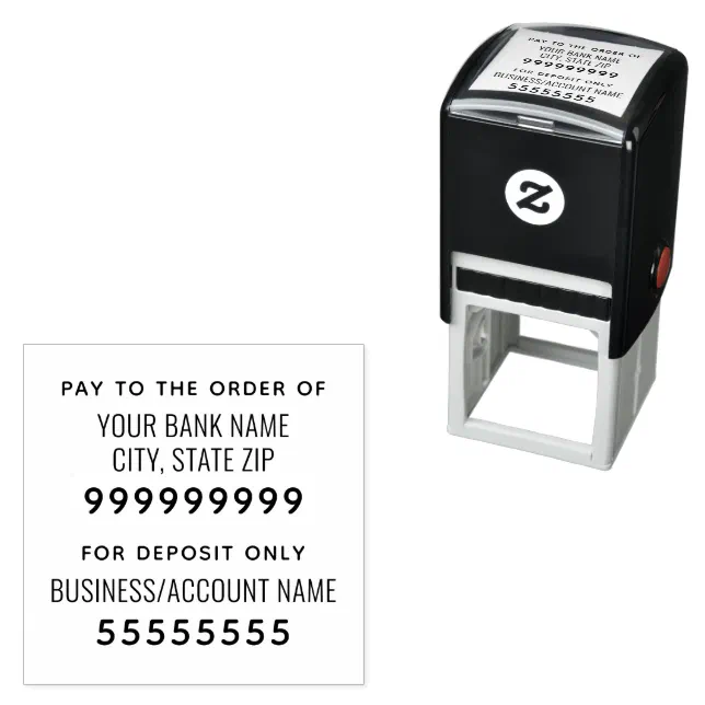 Pay to the Order of For Deposit Only Self-inking Stamp | Zazzle