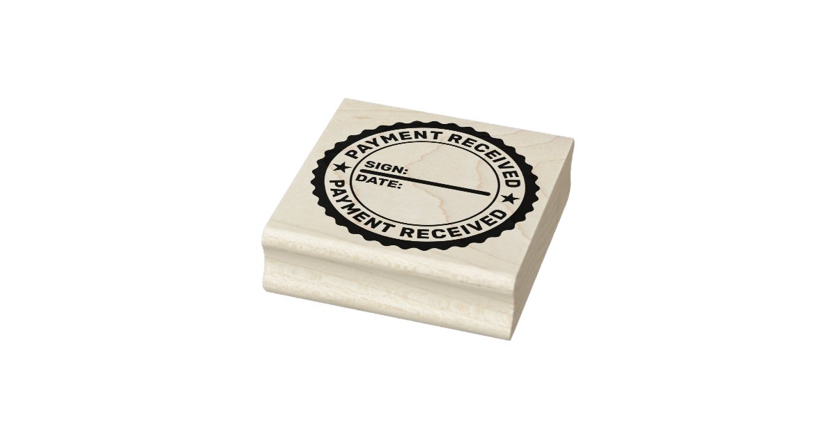 PAYMENT RECEIVED DATE INITIAL RUBBER STAMP | Zazzle
