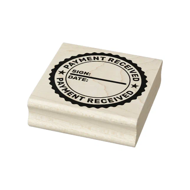 PAYMENT RECEIVED DATE INITIAL RUBBER STAMP | Zazzle