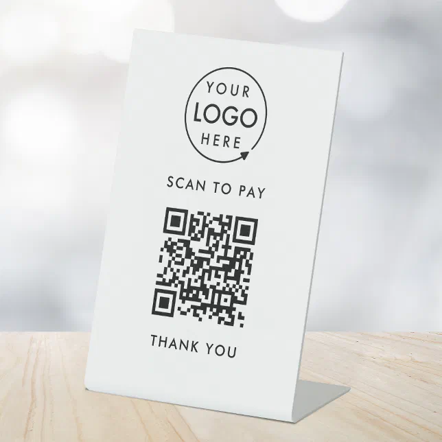 Payment Tabletop Sign | QR Code Scan to Pay | Zazzle