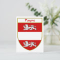 Payne Coat of Arms/Family Crest Postcard | Zazzle