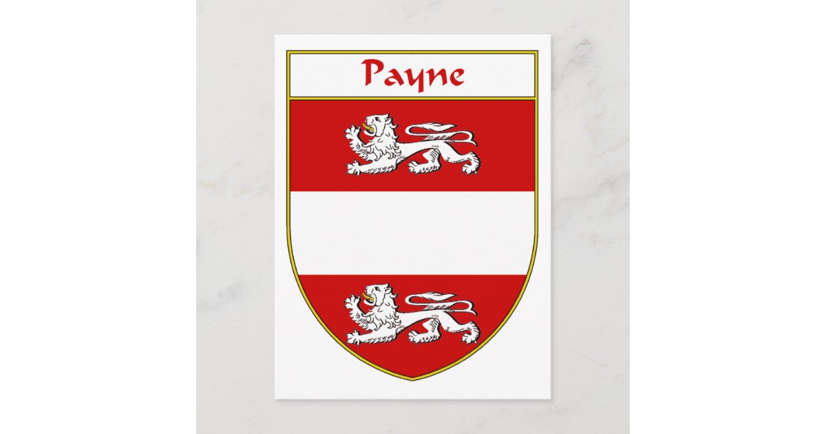 Payne Coat of Arms/Family Crest Postcard | Zazzle