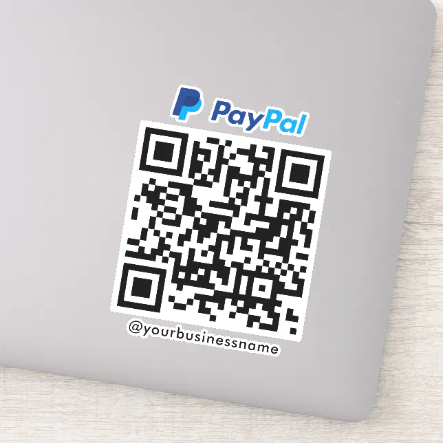 Paypal QR Code Payment Scan to Pay White Sticker | Zazzle