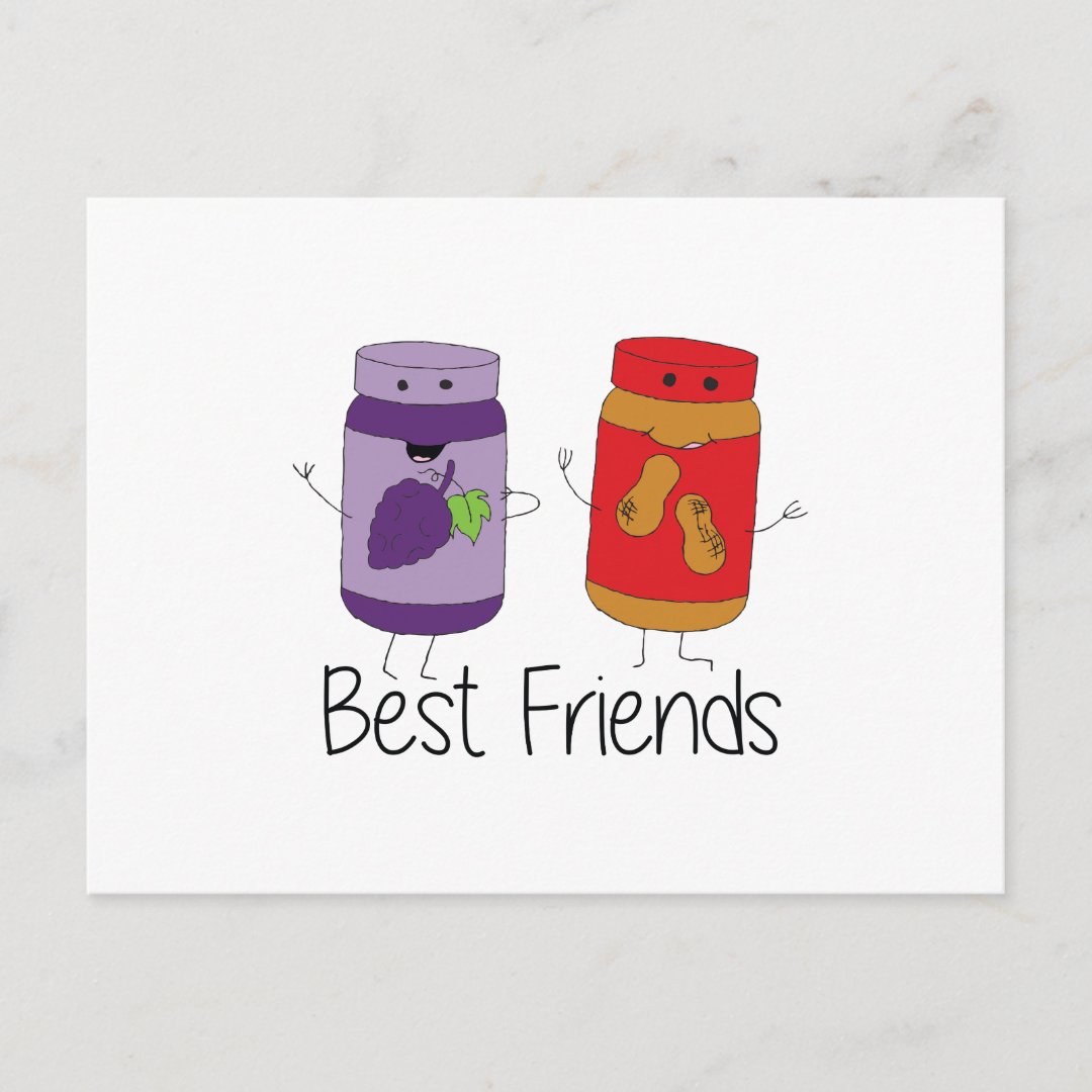 PB and J Best Friends Pb and J BFF Drawing Postcard | Zazzle