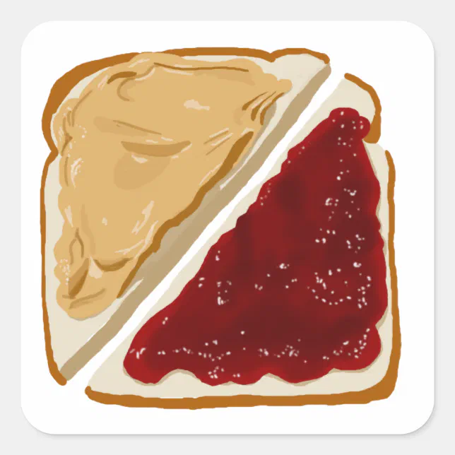PB&J SQUARE STICKER | Zazzle