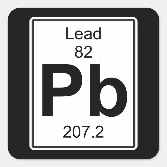 Pb - Lead Square Sticker | Zazzle.com