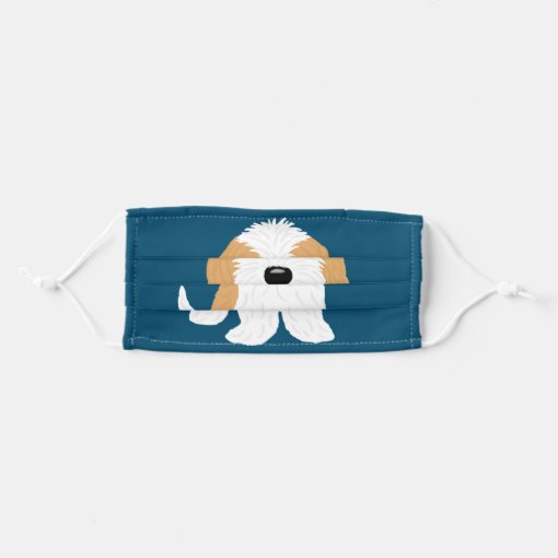 PBGV Cartoon Dog Cute Dog Lover's Adult Cloth Face Mask | Zazzle