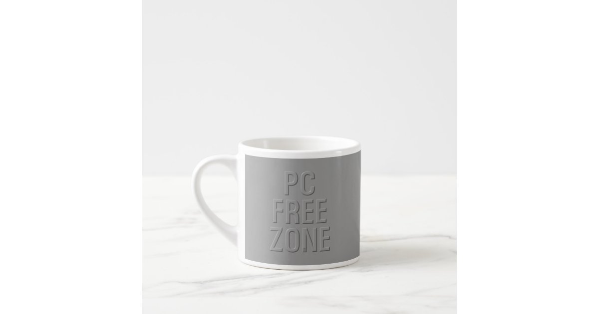 PC Free Zone gray espresso mug | Zazzle