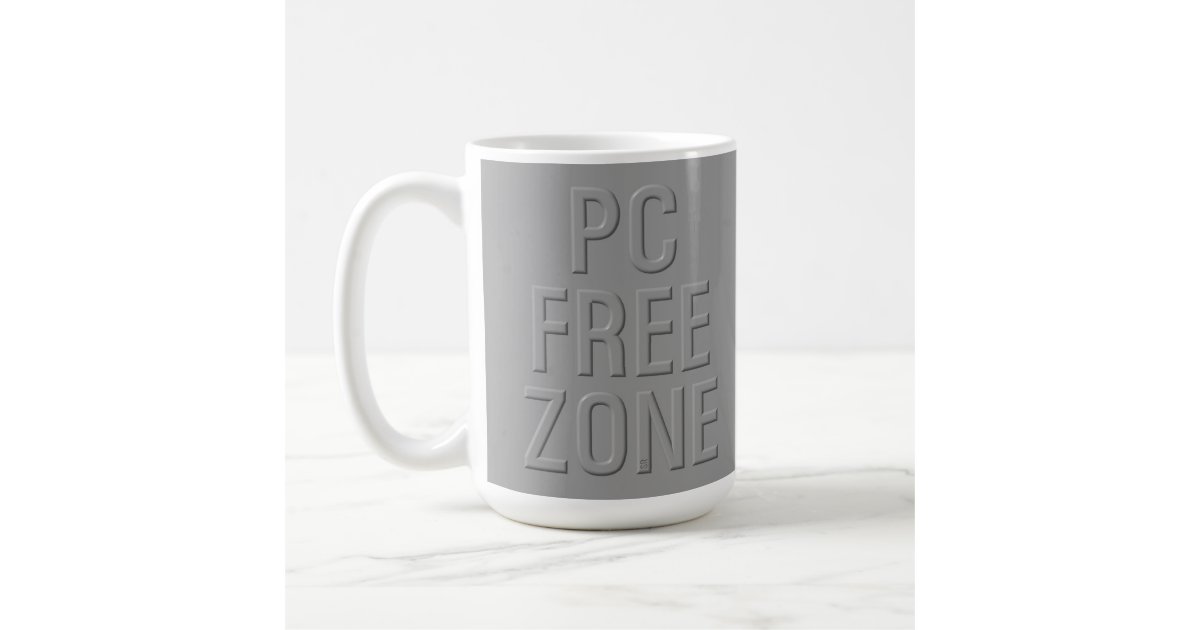 PC Free Zone gray mug | Zazzle