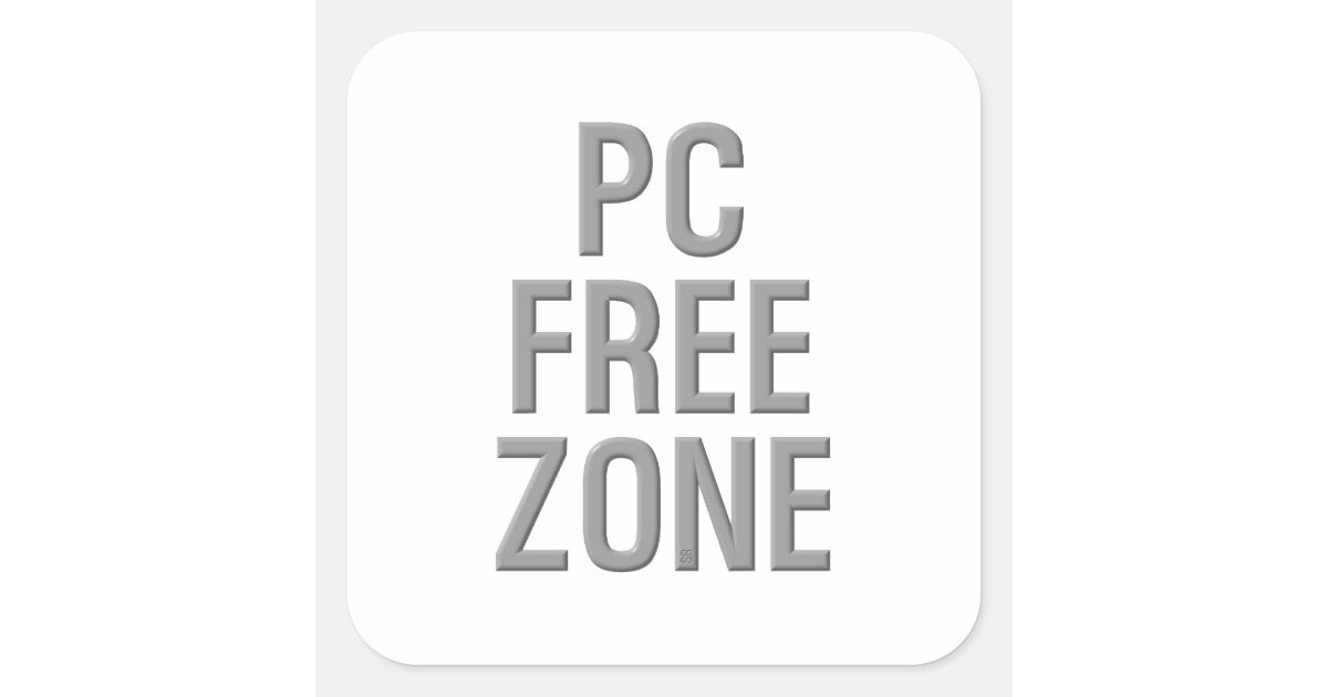 PC Free Zone square sticker | Zazzle