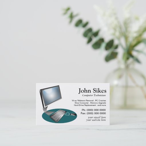 PC Repair Computer Technician Business Card | Zazzle