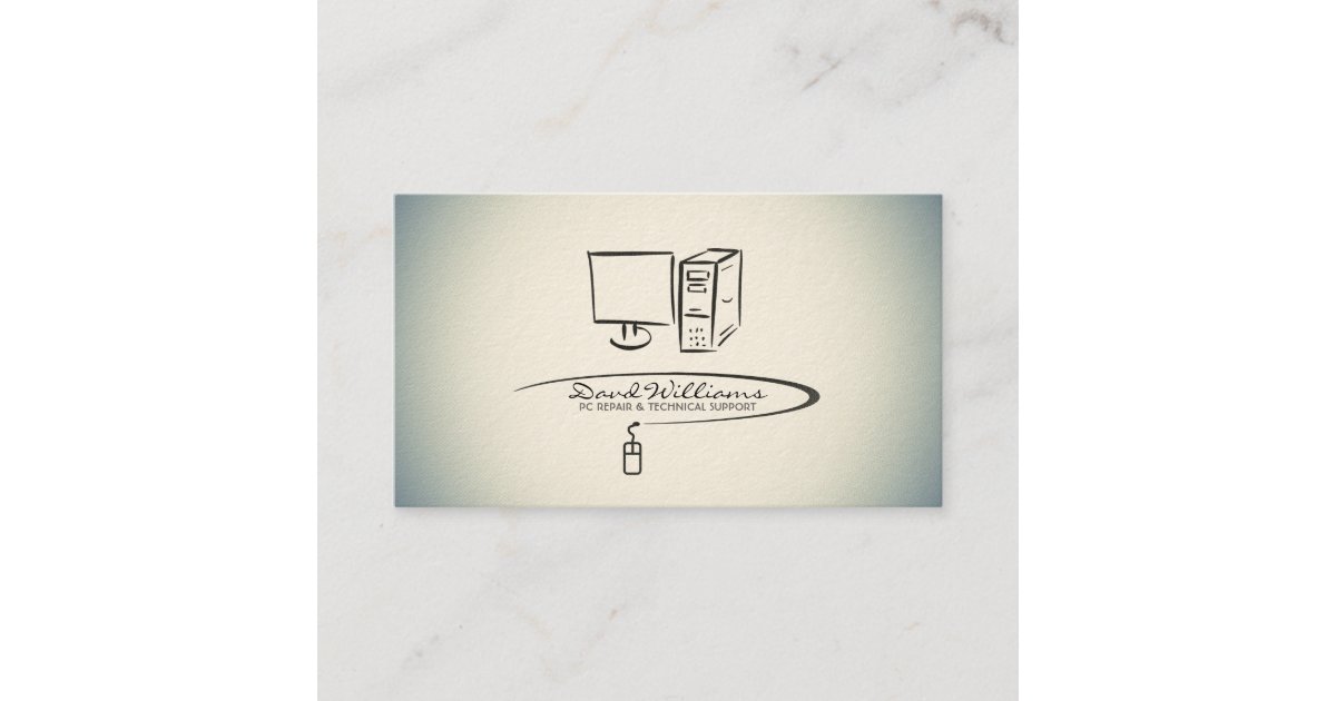 PC Repair/Tech Support Business Card | Zazzle