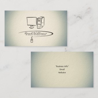 PC Repair/Tech Support Business Card | Zazzle