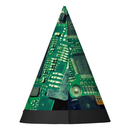 PCB board, electronic parts and printed circuit Party Hat | Zazzle